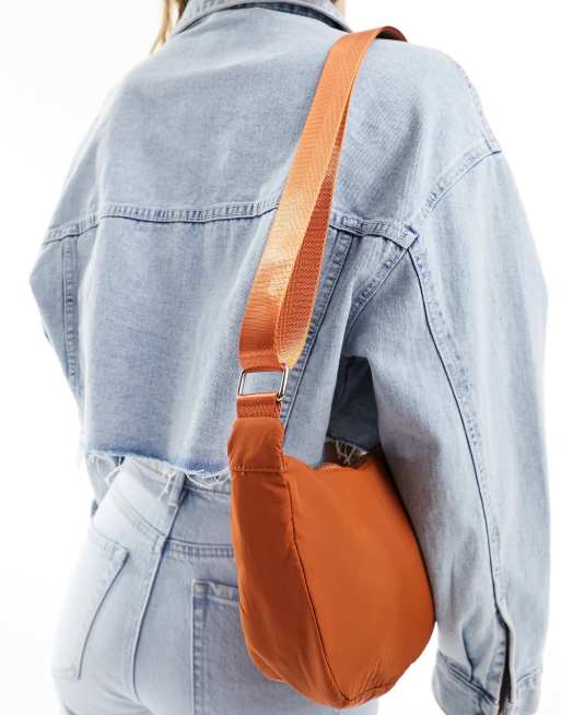 My Accessories nylon sling crossbody bag in rust | ASOS