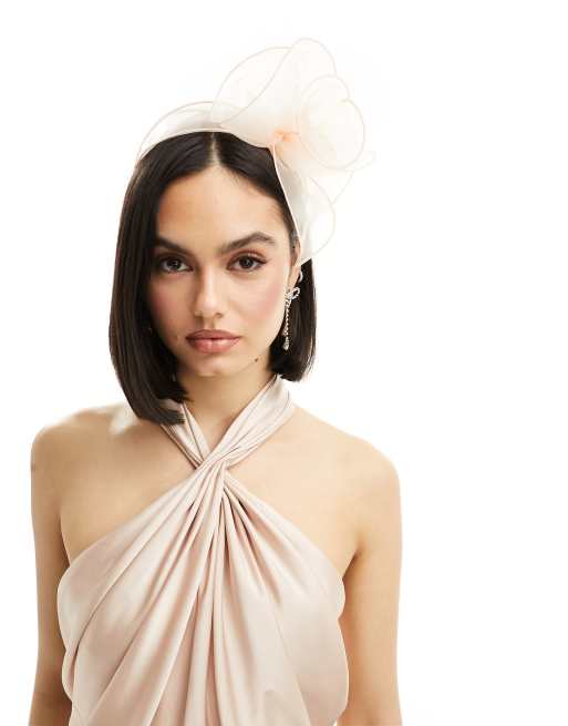 My Accessories structured floral fascinator headband in champagne | ASOS