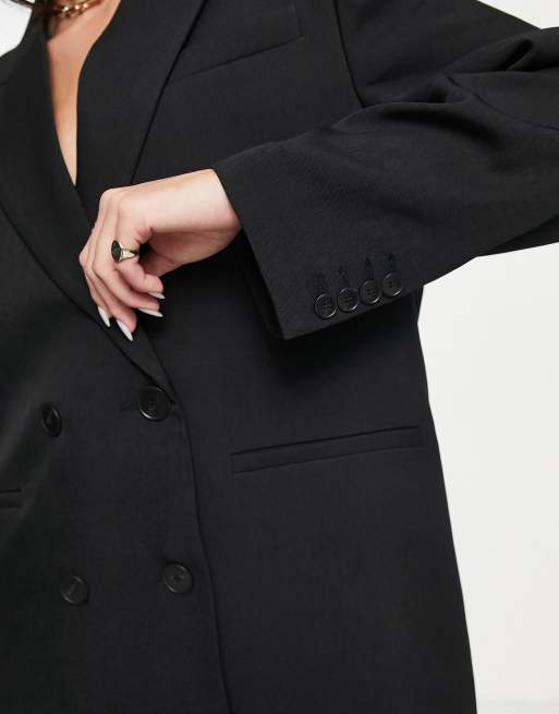 NA-KD dropped shoulder oversized blazer in black | ASOS