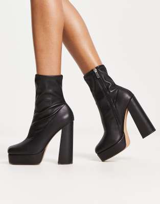 Na-kd Platform High Heeled Boots In Black | ModeSens