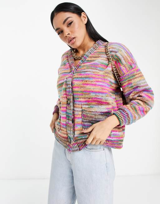Naanaa Gilet Teint Par Sections Rose Multicolore Asos