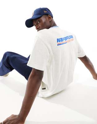 Napapijri Grober backprint script logo graphic t-shirt in off white | ASOS