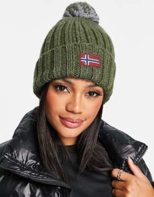 Napapijri - Semiury - Bonnet à pompon - Vert | ASOS