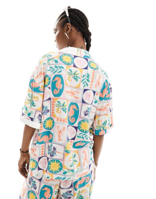 Native Youth tile print bowling shirt in multi (part of a set) | ASOS
