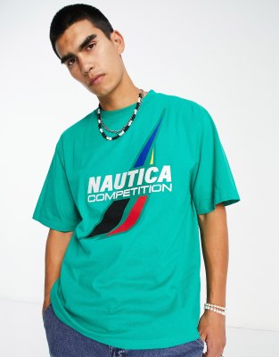 Nautica Competition archive creston t-shirt in green | ASOS