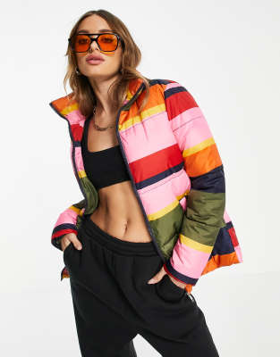 Never Fully Dressed striped padded jacket in multi | ASOS