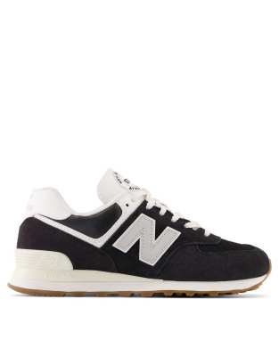 New Balance 574 trainers in black and white | ASOS