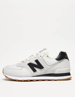 New Balance 574 trainers in white and black | ASOS