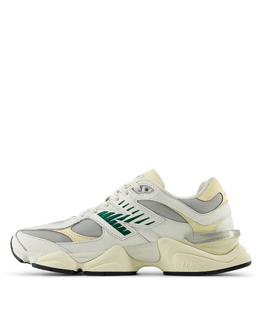 New Balance 9060 sneakers in white with green and gray New Balance 9060 sneakers in white with green and gray