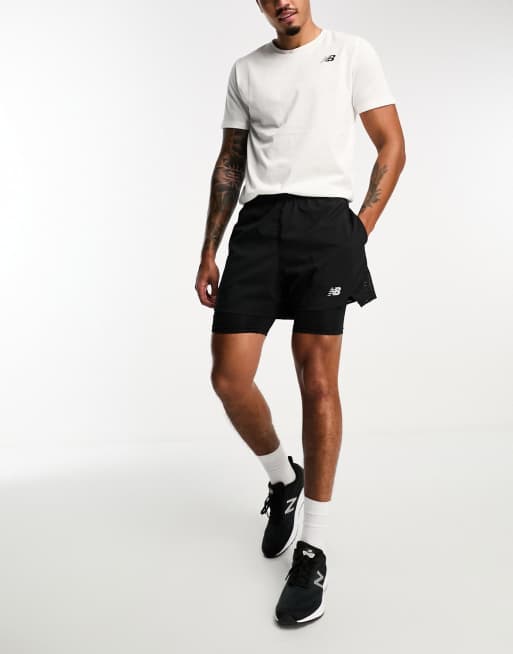 New Balance - Accelerate Pacer - 2-in-1 short van 5 inch in zwart | ASOS