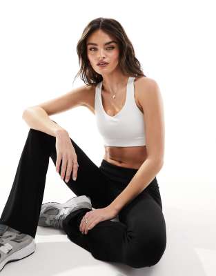 New Balance Active Sports Bra With Cross Back Straps In White | ModeSens