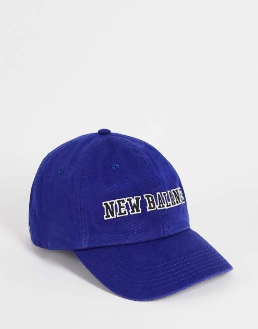 New Balance collegiate logo baseball cap in navy | ASOS
