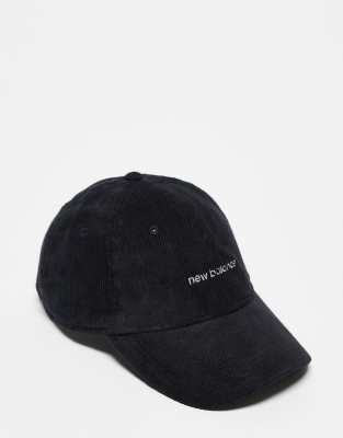 New Balance cord baseball cap in black | ASOS