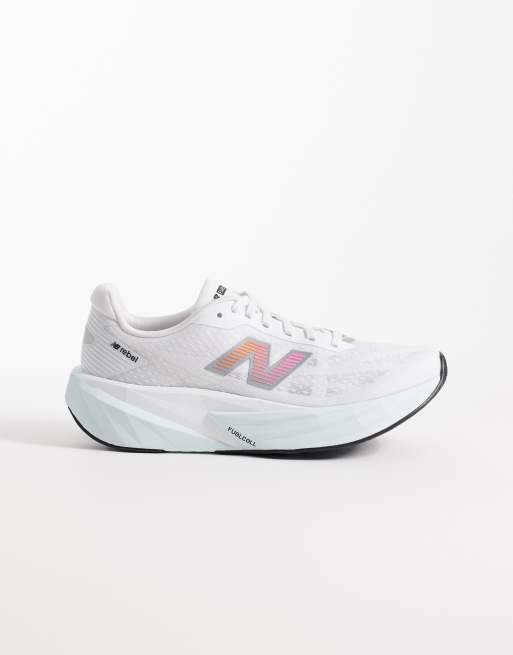 New Balance Fuelcell Rebel v5 womens running trainers in white, light ...