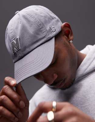 New Balance 'N' logo cap in grey | ASOS