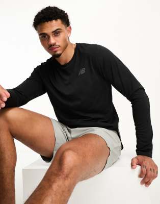 New Balance Q Speed Jacquard long sleeve top in black | ASOS