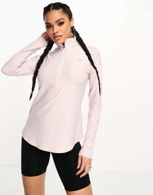 New Balance Relentless spacedye 1/4 zip top in light pink | ASOS