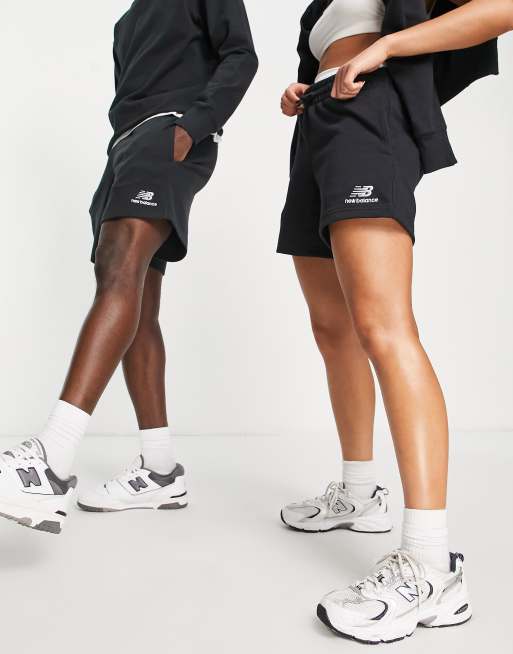 New Balance unisex shorts in black | ASOS