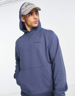 New Balance washed hoodie with logo in washed blue | ASOS