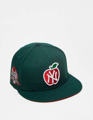 New Era - 9Fifty - New York Yankees - Pet met appel-patch in groen | ASOS