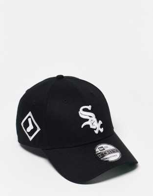 New Era 9forty Chicago white sox side patch cap in black | ASOS