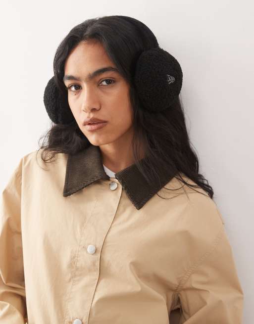 New Era flag logo borg ear muffs in black | ASOS