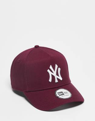New Era NY Yankees 9forty cap in burgundy | ASOS