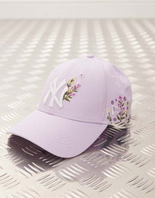 New Era NY Yankees 9forty floral icon cap in lilac | ASOS