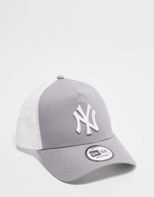 New Era NY Yankees a-frame trucker cap in grey | ASOS