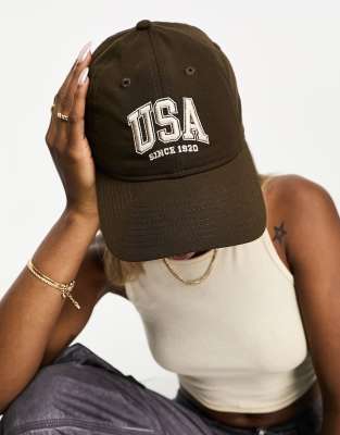 New Era USA cap in brown | ASOS