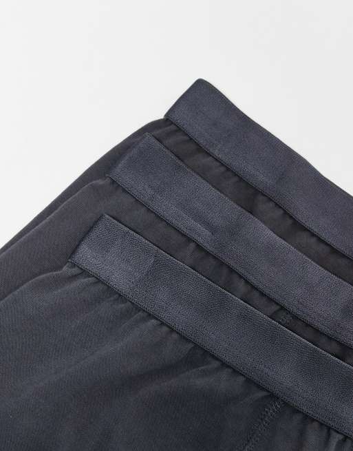 New Look 3 pack boxers in dark grey | ASOS