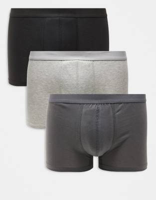 New Look 3 pack boxers in grey multi | ASOS