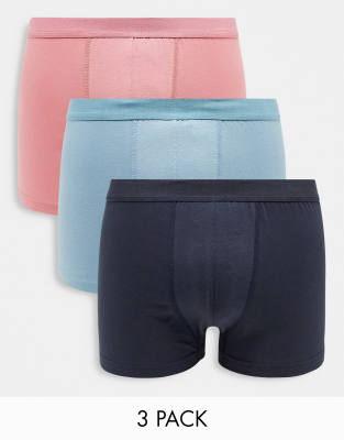 New Look 3 pack boxers in pink | ASOS