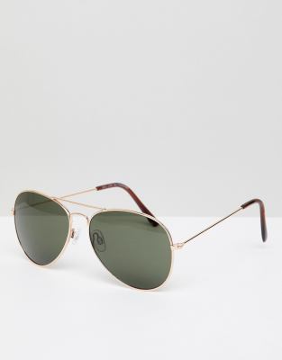 New Look aviator sunglasses in gold | ASOS