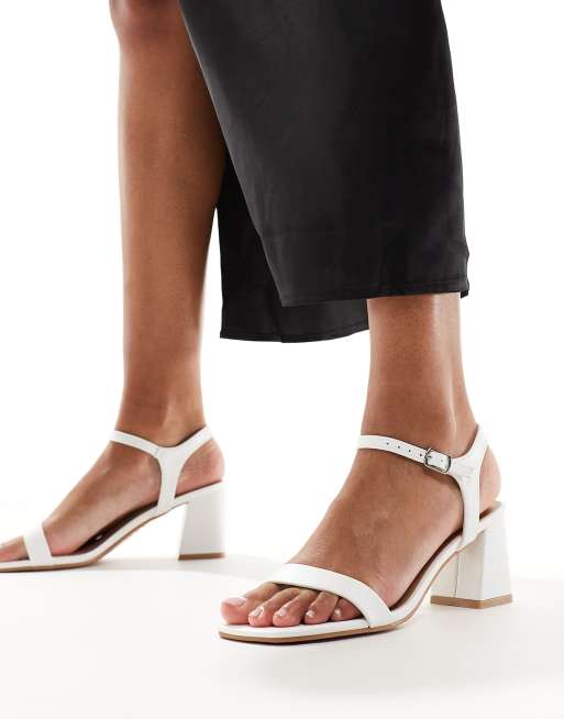 New Look block heel sandals in white | ASOS