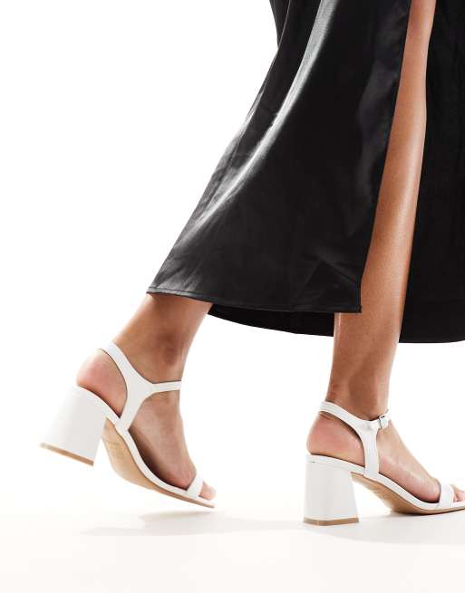 New Look block heel sandals in white | ASOS