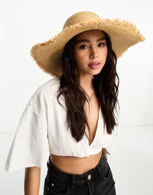 New Look - Chapeau souple à bords effilochés - Fauve | ASOS
