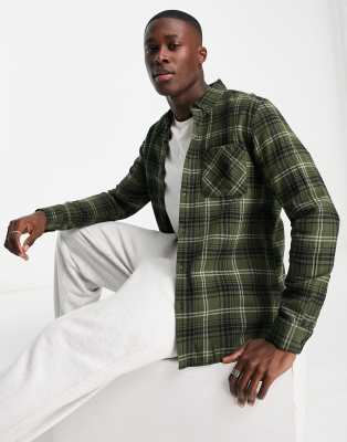 New Look check shirt in green | ASOS