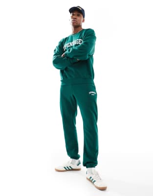 New Look copenhagen trackies in dark green (part of a set) | ASOS