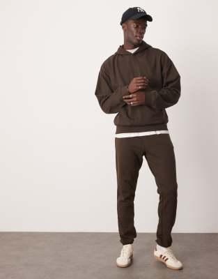 New Look core trackie set in dark brown | ASOS