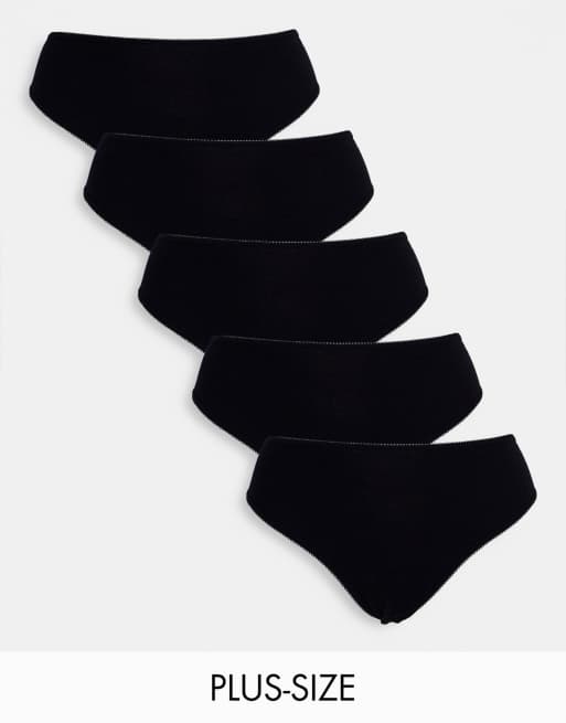 New Look Curve 5 pack brazilian briefs in black | ASOS