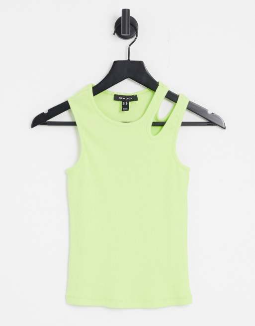 New Look cut out singlet in green | ASOS