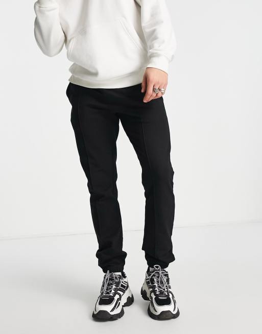 New Look Czarne Eleganckie Joggersy O Obcisłym Kroju Z Zakładkami Asos