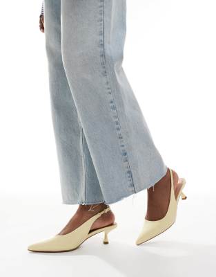 New Look - Gule sko med hæl og hælrem | ASOS