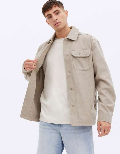 New Look Hemdjacke In Stein Asos
