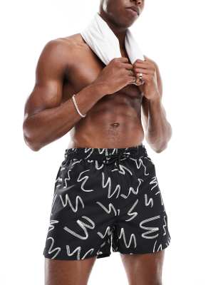 New Look Marcus printed swim shorts in multi | ASOS