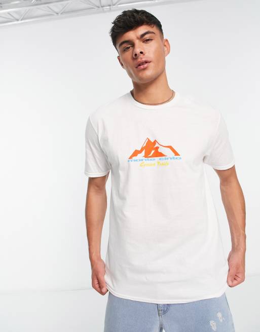 New Look mountain print t-shirt in white | ASOS