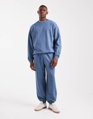 New Look oversized trackies in mid-blue (part of a set) | ASOS
