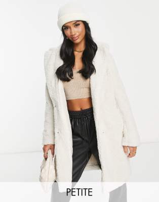 New Look Petite – Krämvit teddykappa | ASOS
