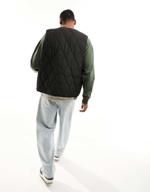New Look quilted puffer vest in black | ASOS